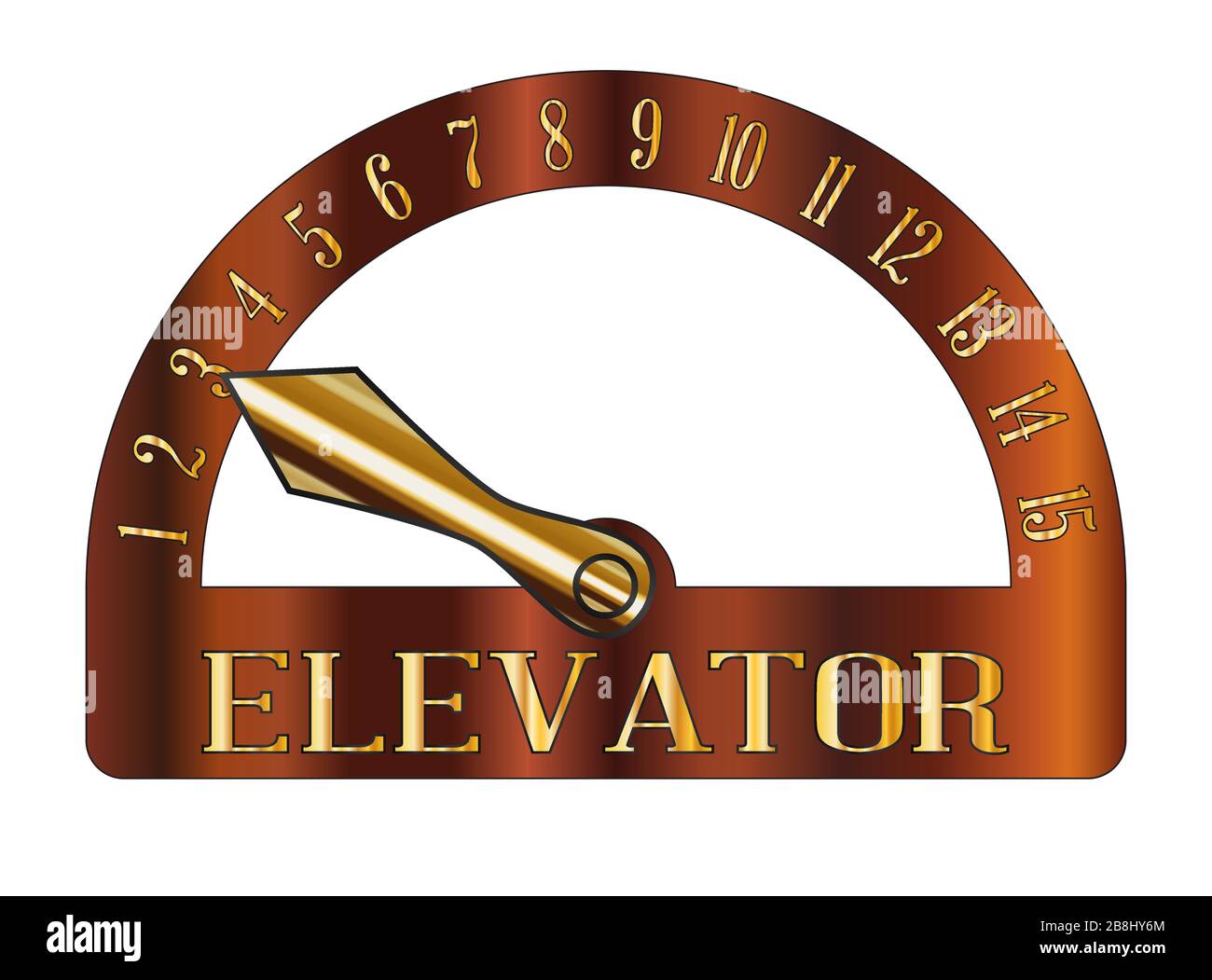 Isolated cartoon style elevator floor indicator isolated on a white ...
