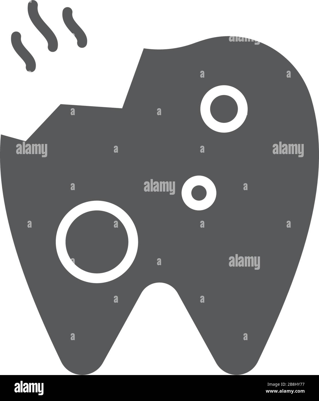 Decayed teeth vector icon symbol dental disease isolated on white ...