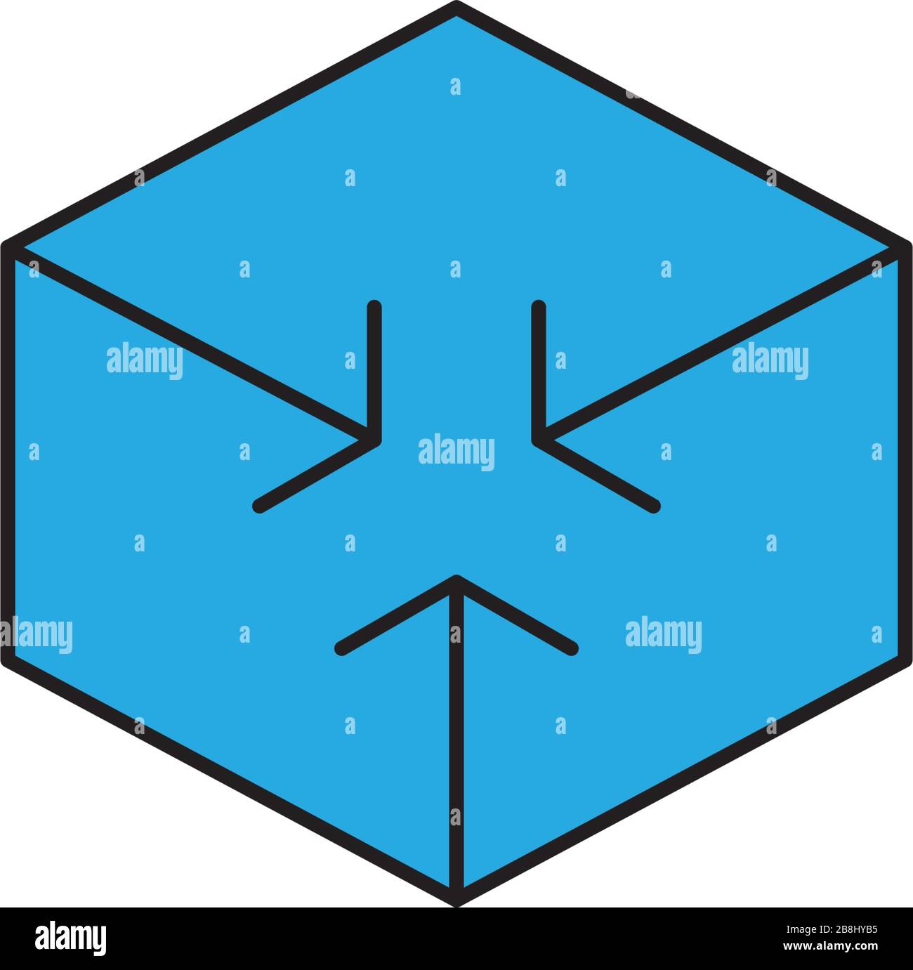 Cube with arrows vector icon symbol isolated on white background Stock ...