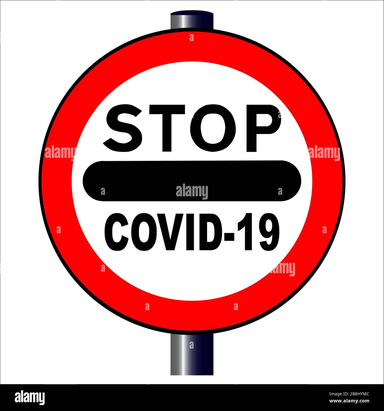 A large stop Covid-19 sign isolated over a white background Stock ...