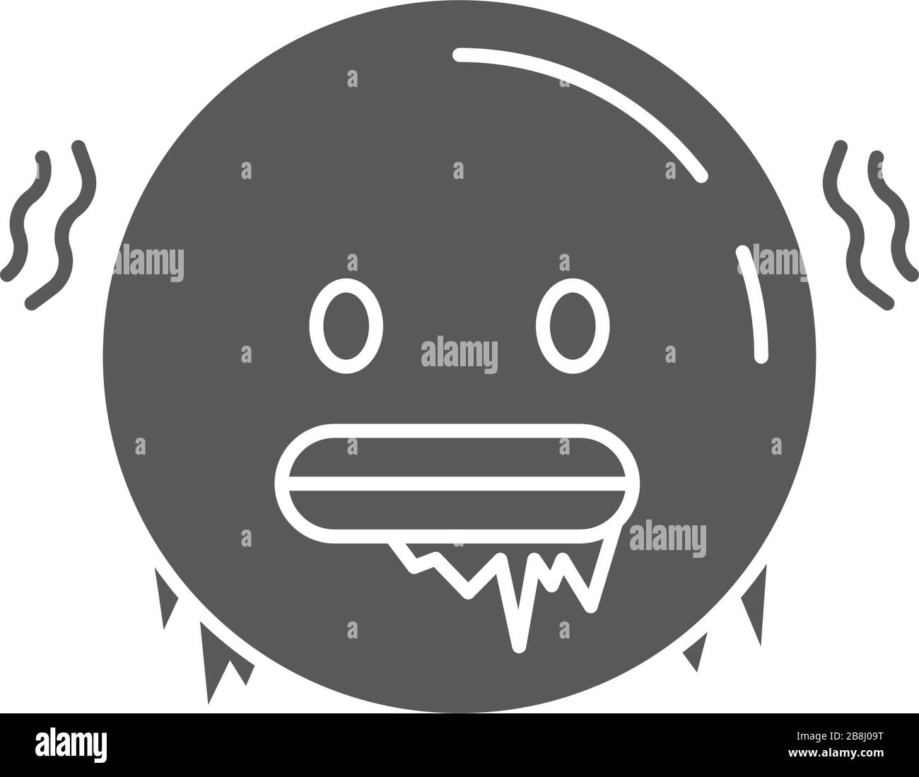 Cold freezing emoticon vector icon symbol emoji isolated on white ...