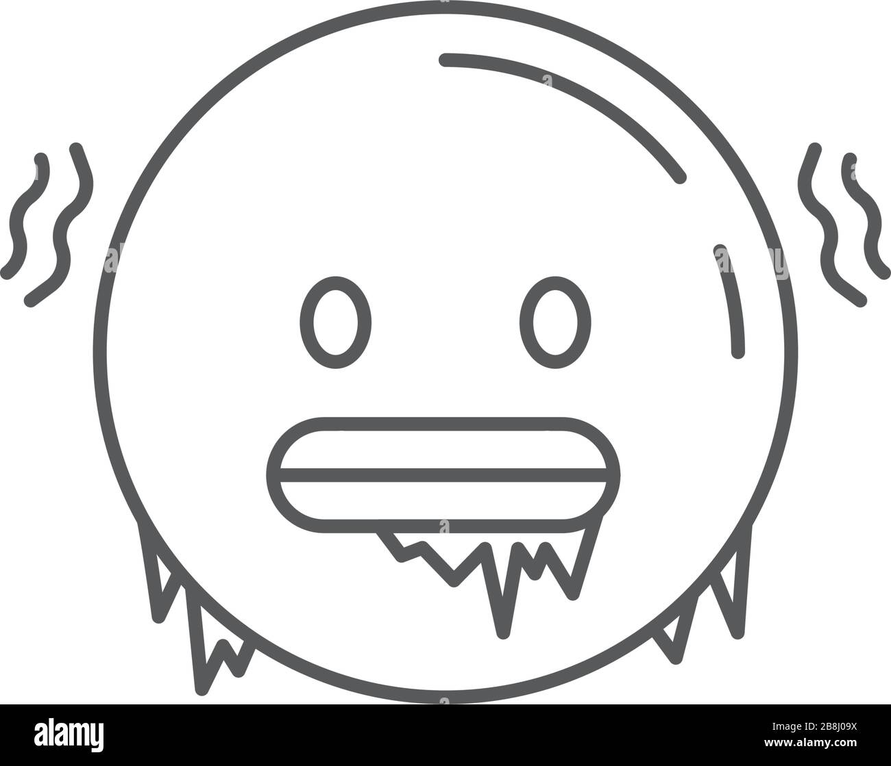 Cold freezing emoticon vector icon symbol emoji isolated on white ...