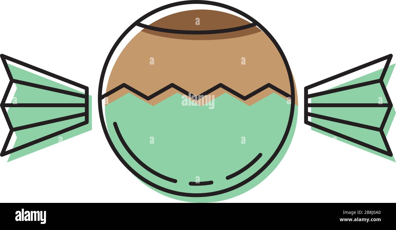 Chocolate candy in wrap vector icon symbol food isolated on white ...