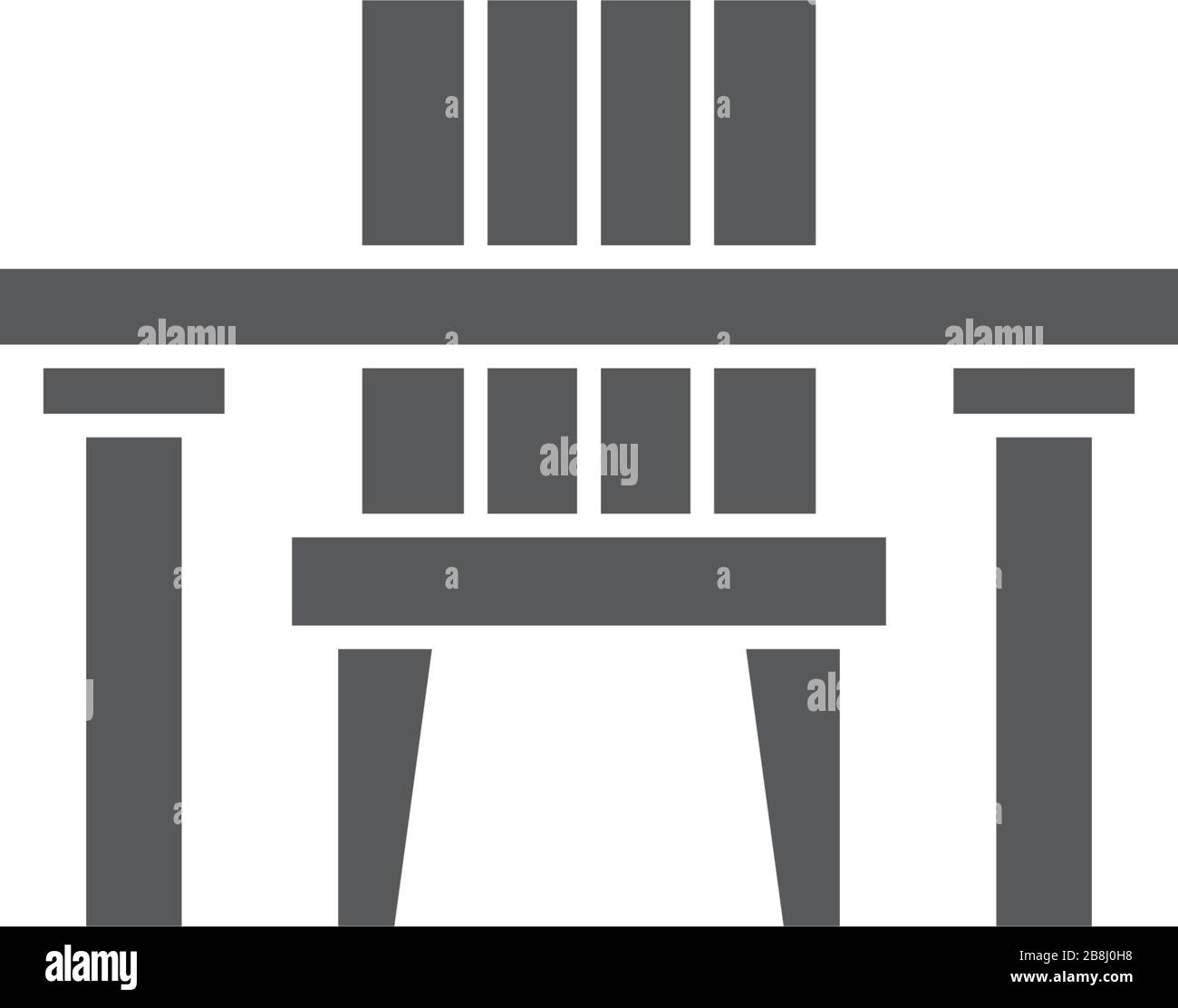 Chairs and table vector icon symbol isolated on white background Stock ...