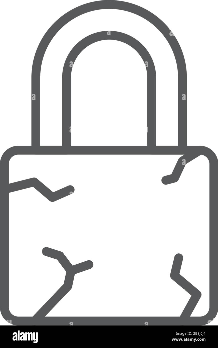 Broken padlock vector icon symbol security isolated on white background ...