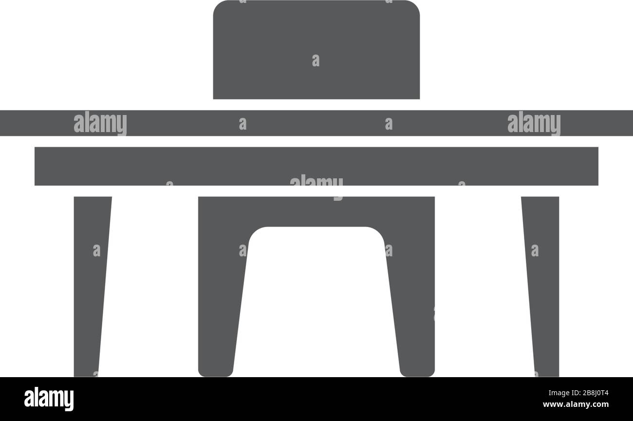 Chairs and table vector icon symbol isolated on white background Stock ...