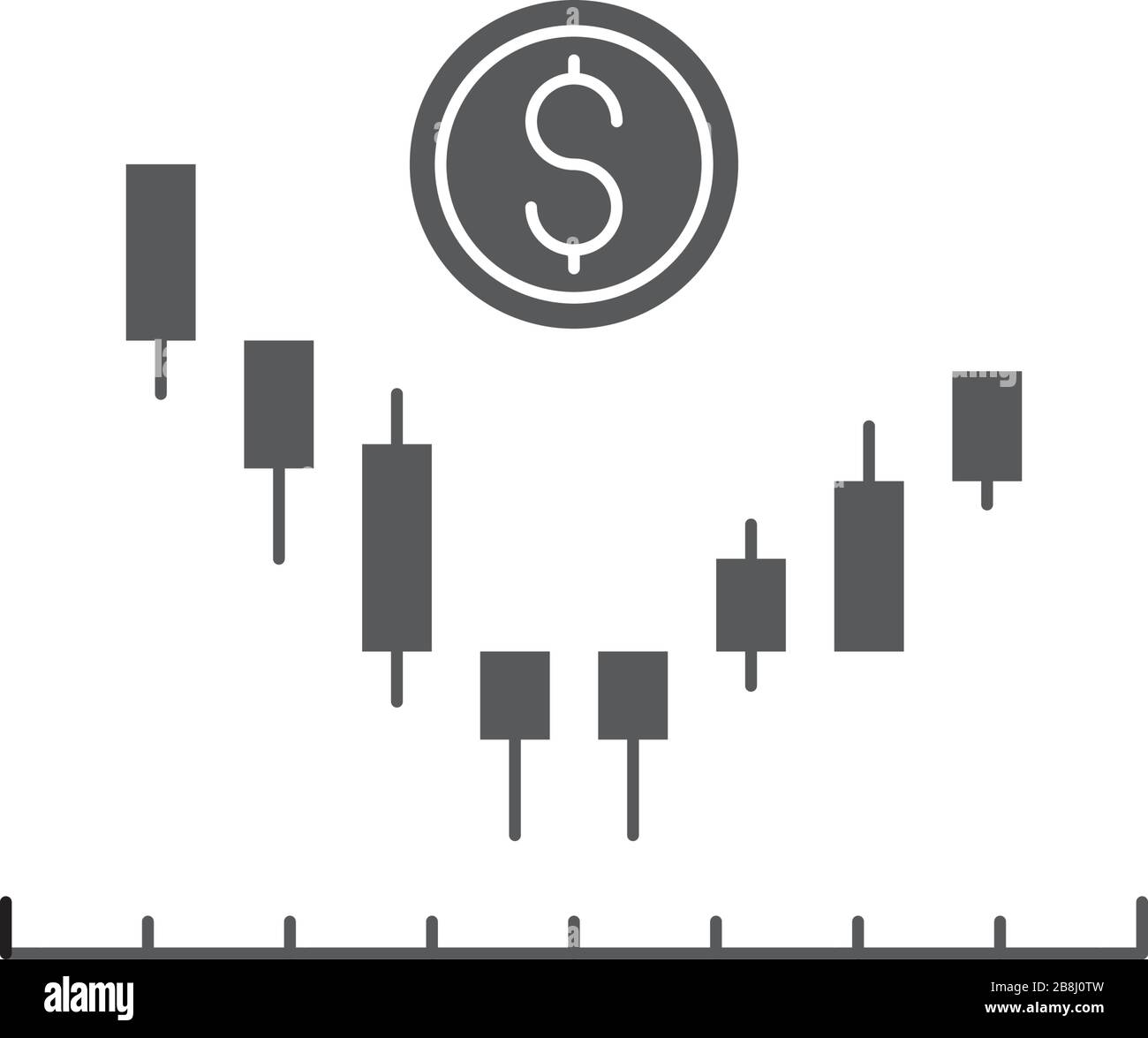 Candlestick chart vector icon symbol trading isolated on white ...
