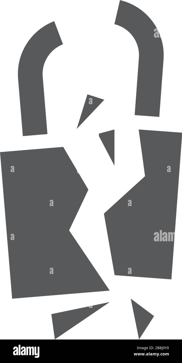 Broken padlock vector icon symbol security isolated on white background ...