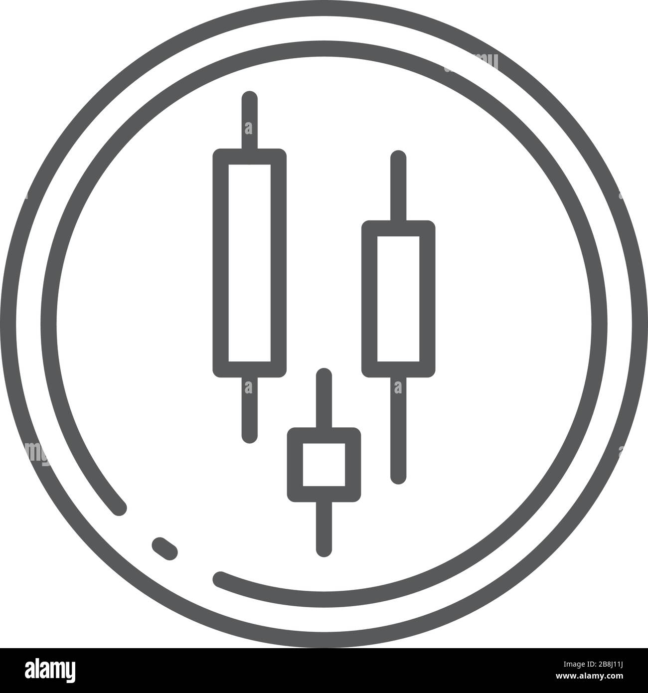 Candlestick chart vector icon symbol trading isolated on white ...
