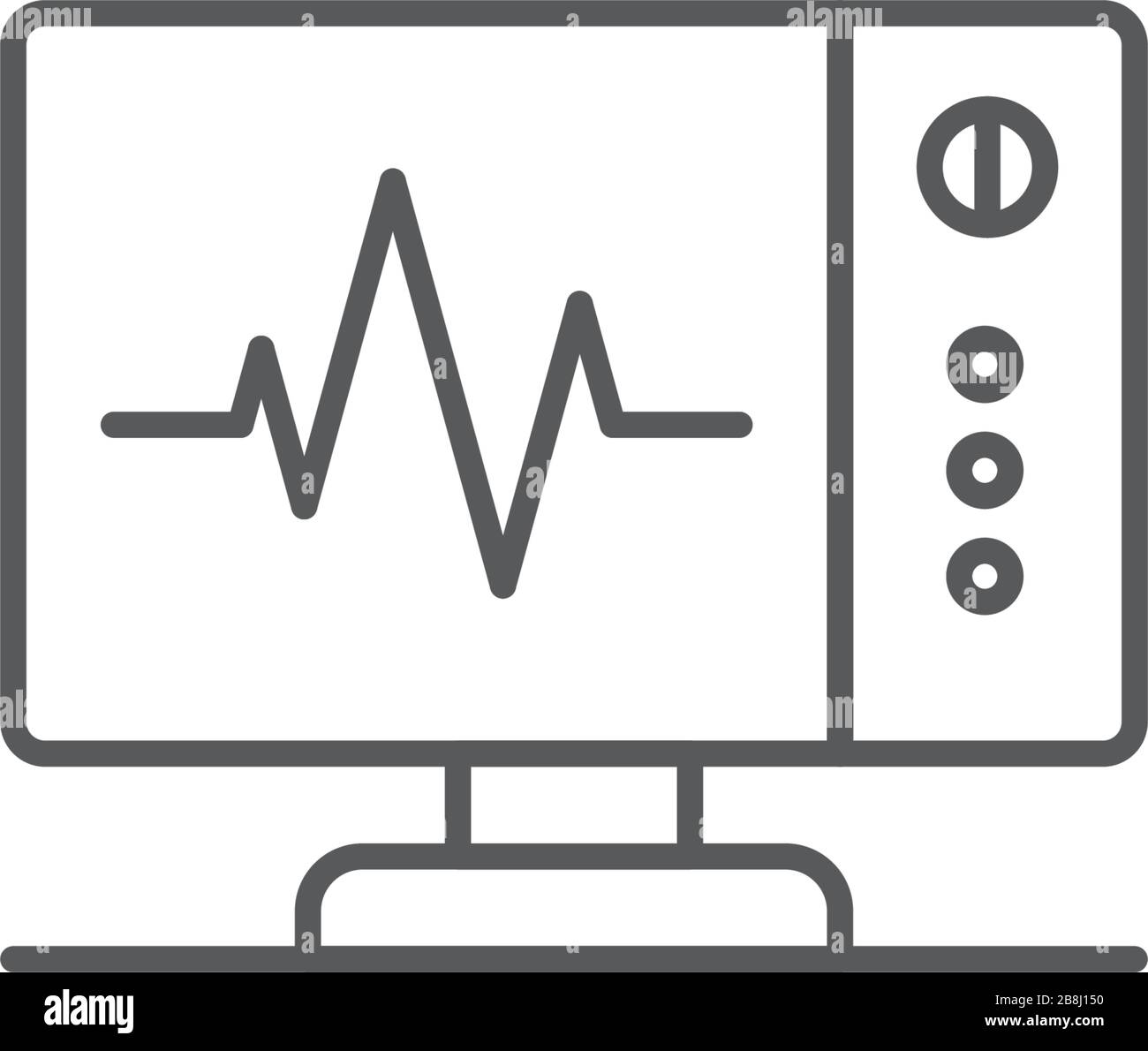 Cardiogram monitor vector icon symbol medical isolated on white ...