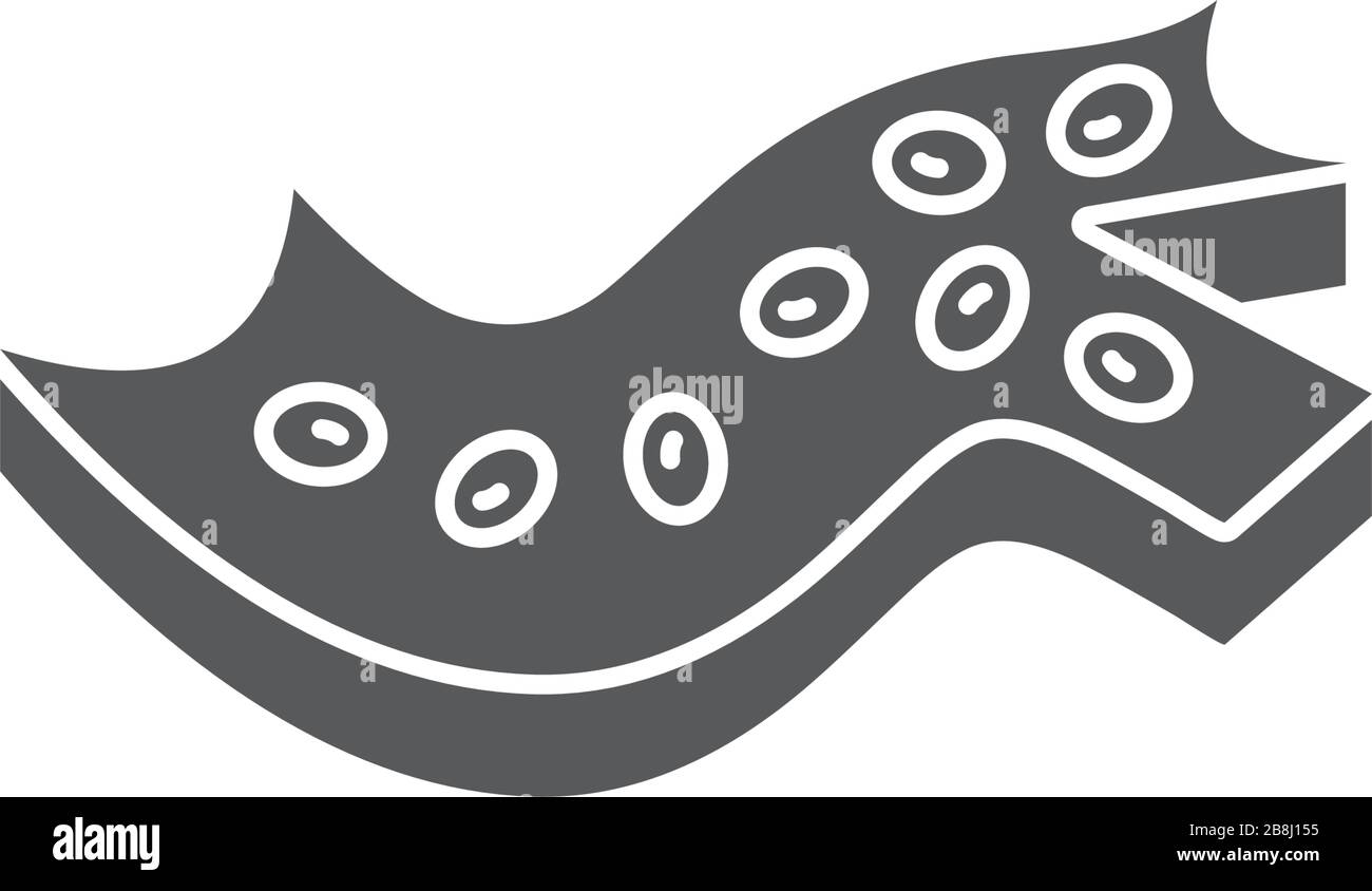 Blood cells flowing through vein vector icon symbol medical isolated on ...