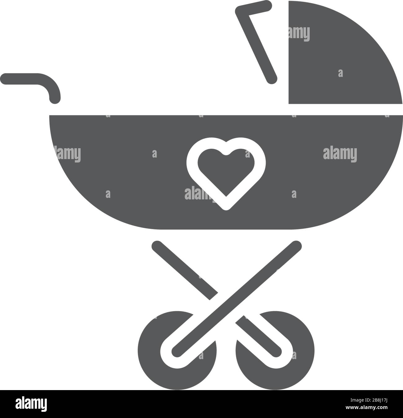 Baby stroller vector icon symbol tool isolated on white background ...
