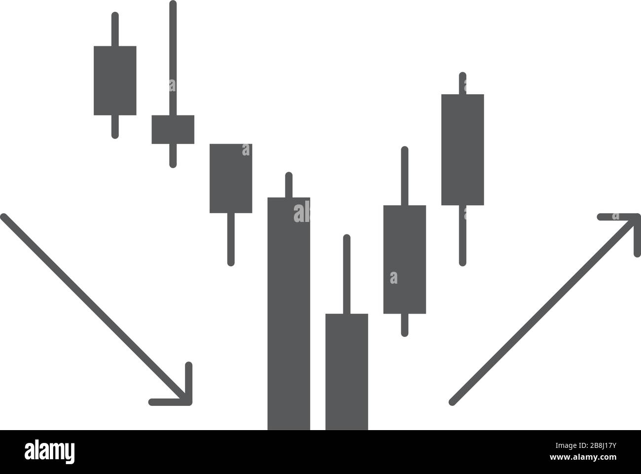 Candlestick chart vector icon symbol trading isolated on white ...