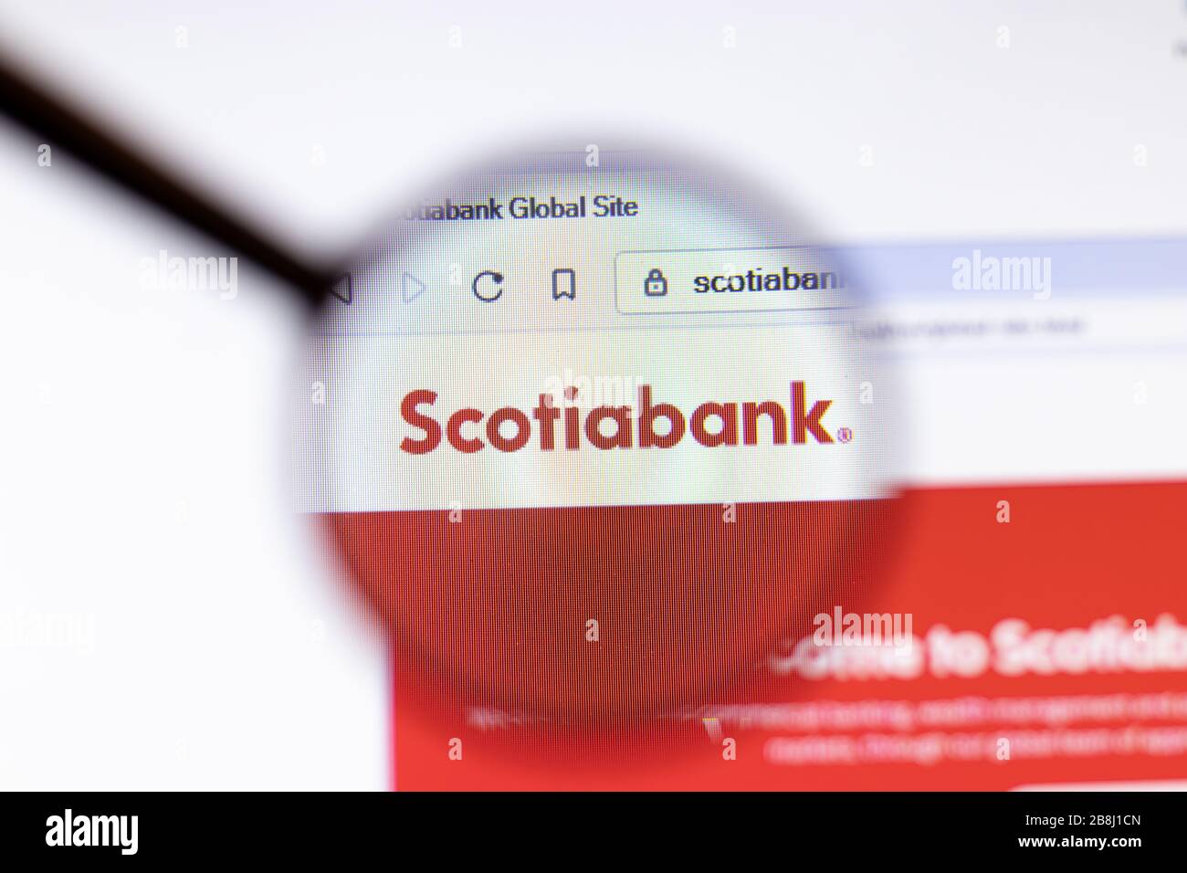 Los Angeles, California, USA - 20 March 2020: Bank of Nova Scotia ...