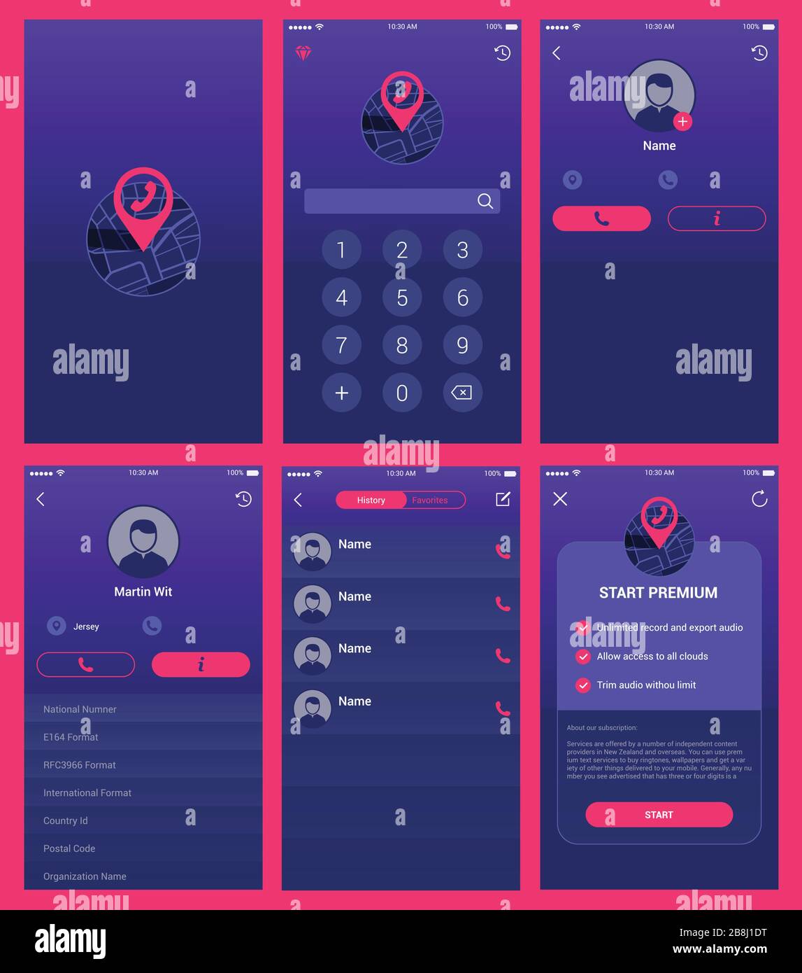 call recorder ui design mobile user interface Stock Vector Image & Art ...