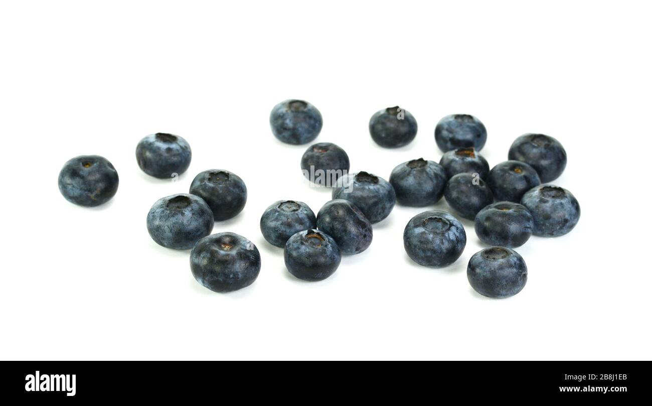Sweet blueberries isolated on white Stock Photo - Alamy