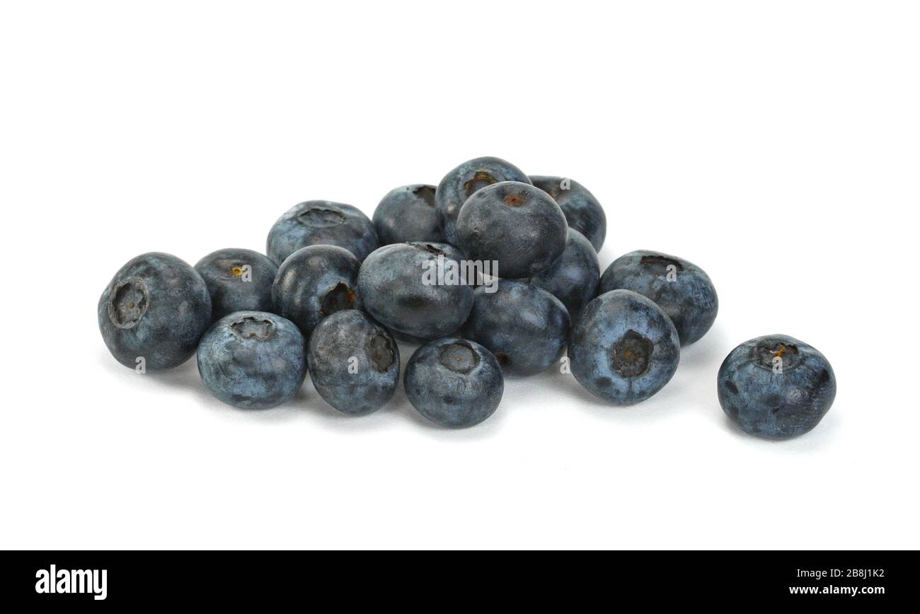Sweet blueberries isolated on white Stock Photo - Alamy