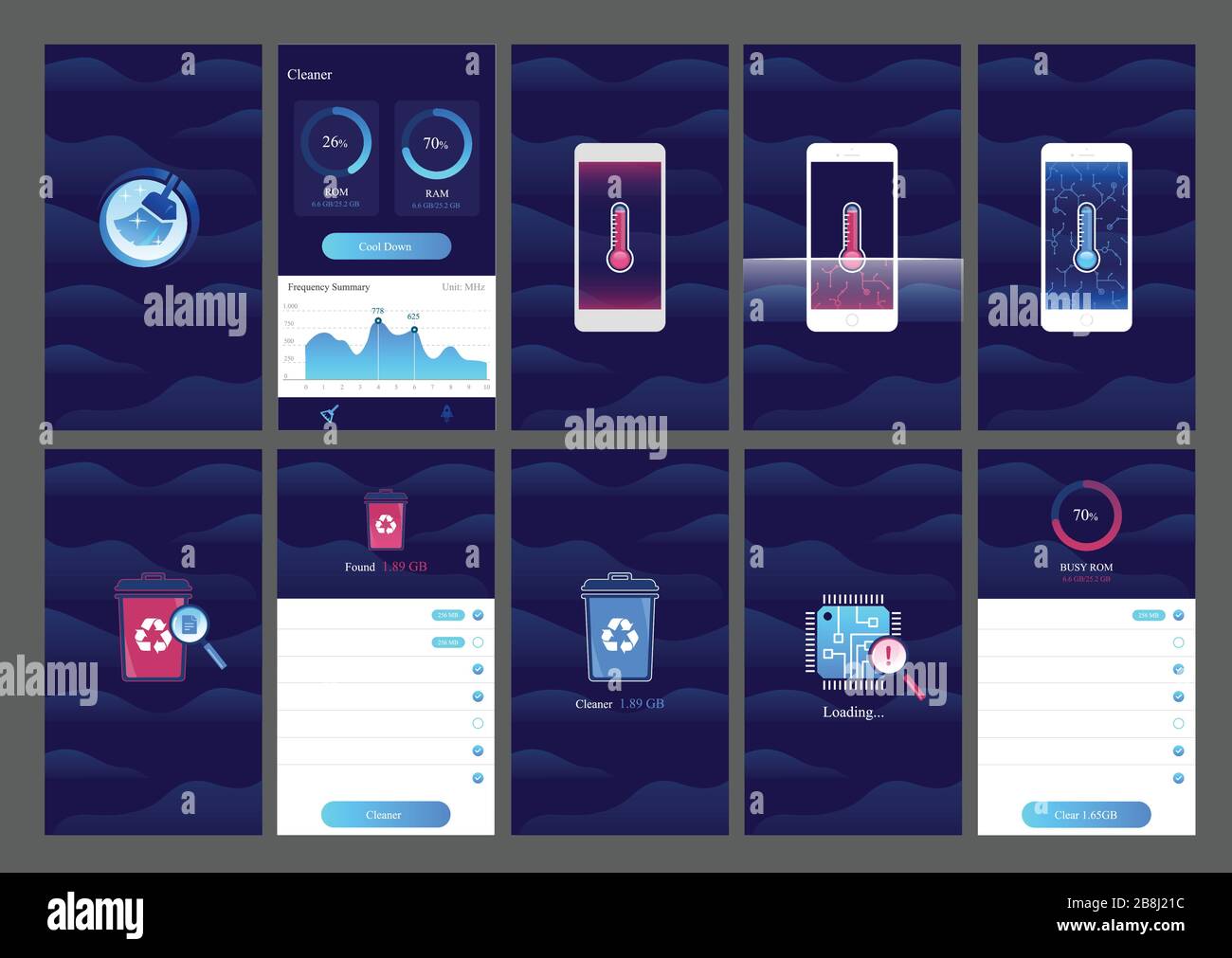 cleaner app ui design mobile user interface Stock Vector Image & Art ...