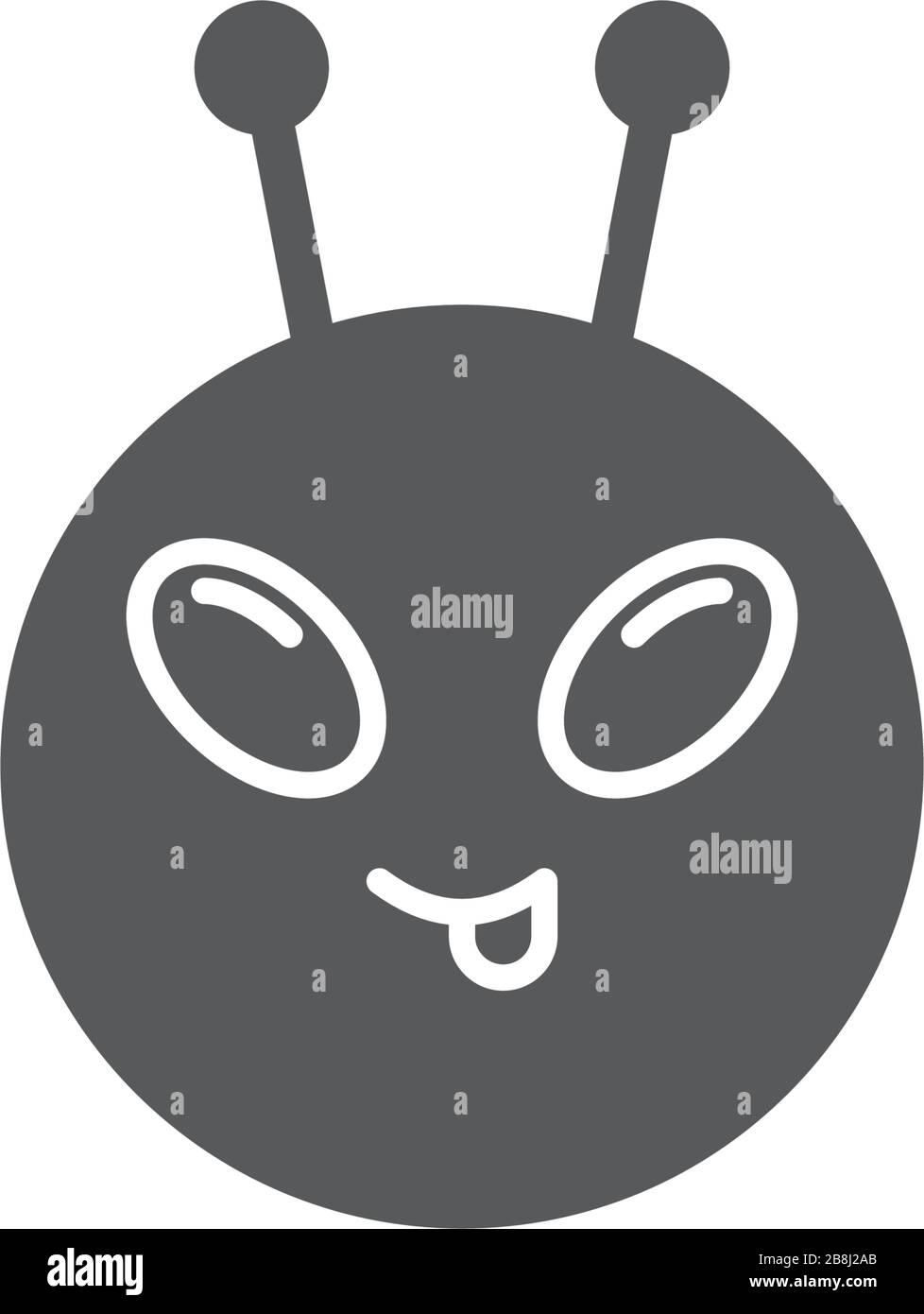 Alien emoticon vector icon symbol isolated on white background Stock ...