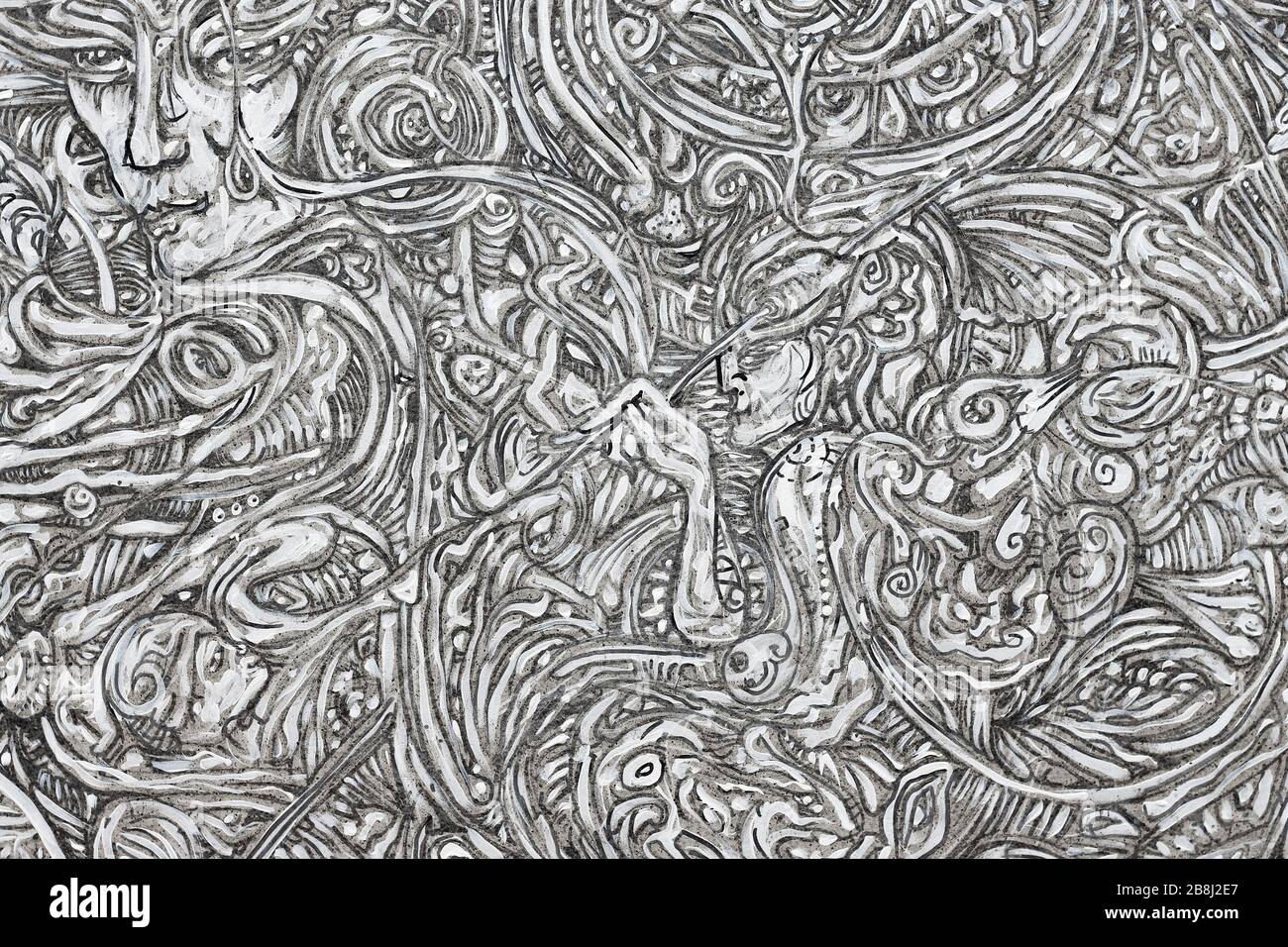 chaotic black and white drawing Stock Photo - Alamy
