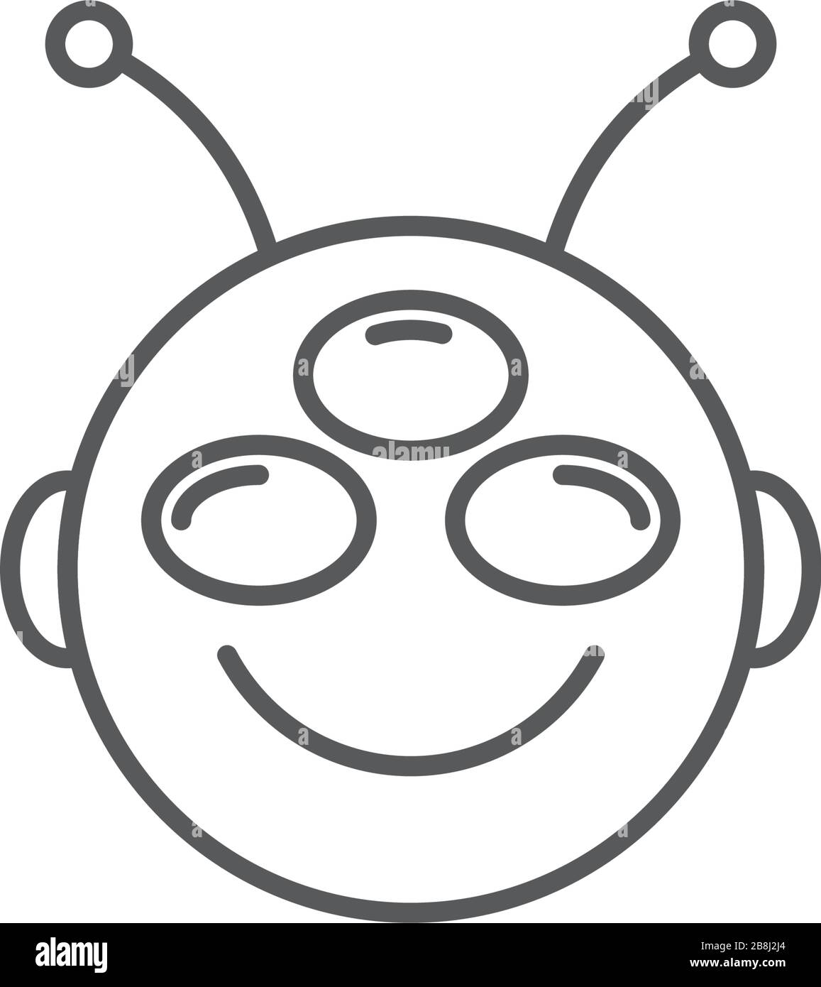 Alien emoticon vector icon symbol isolated on white background Stock ...