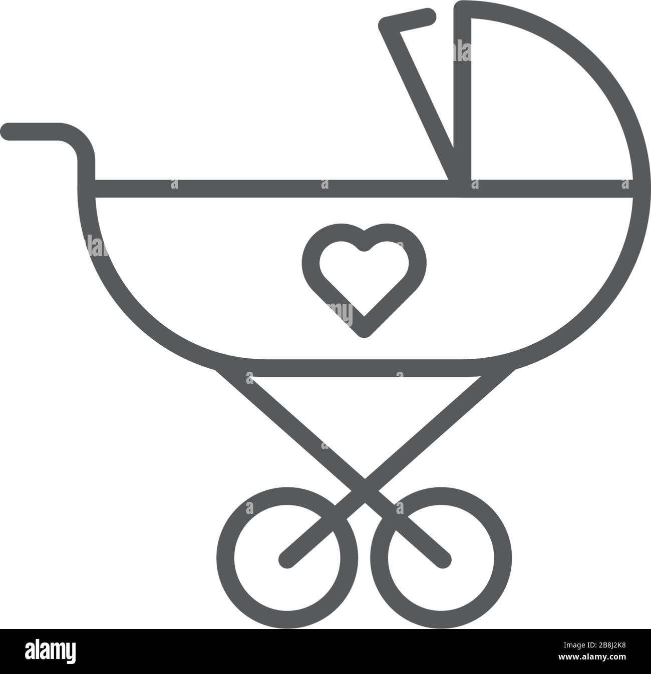 Baby stroller vector icon symbol tool isolated on white background ...