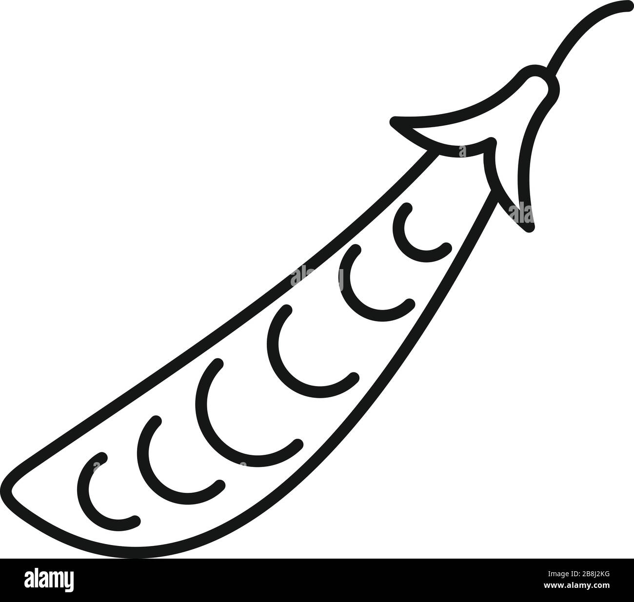 Bean peas icon. Outline bean peas vector icon for web design isolated ...