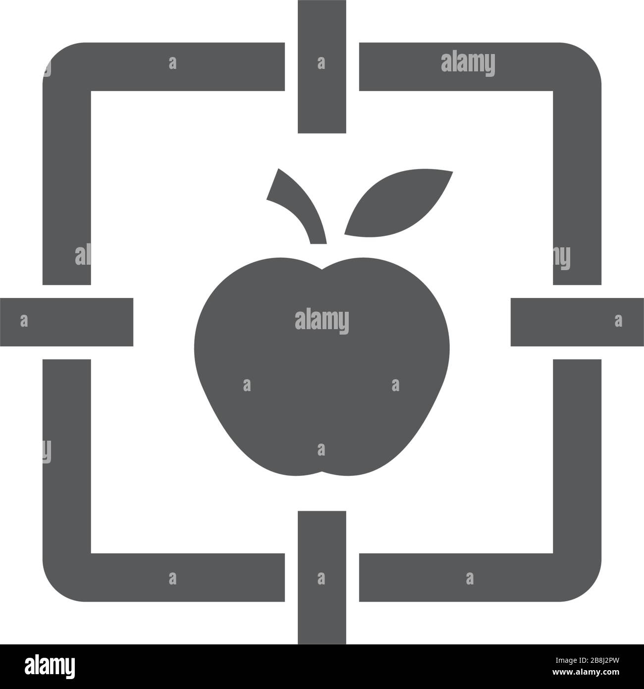 Apple with target vector icon symbol isolated on white background Stock ...