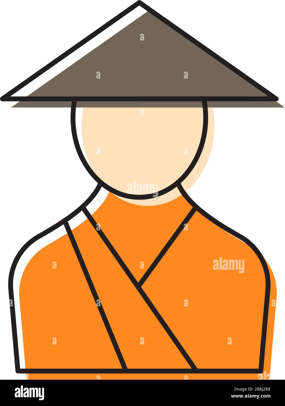 Asian monk vector icon symbol isolated on white background Stock Vector ...