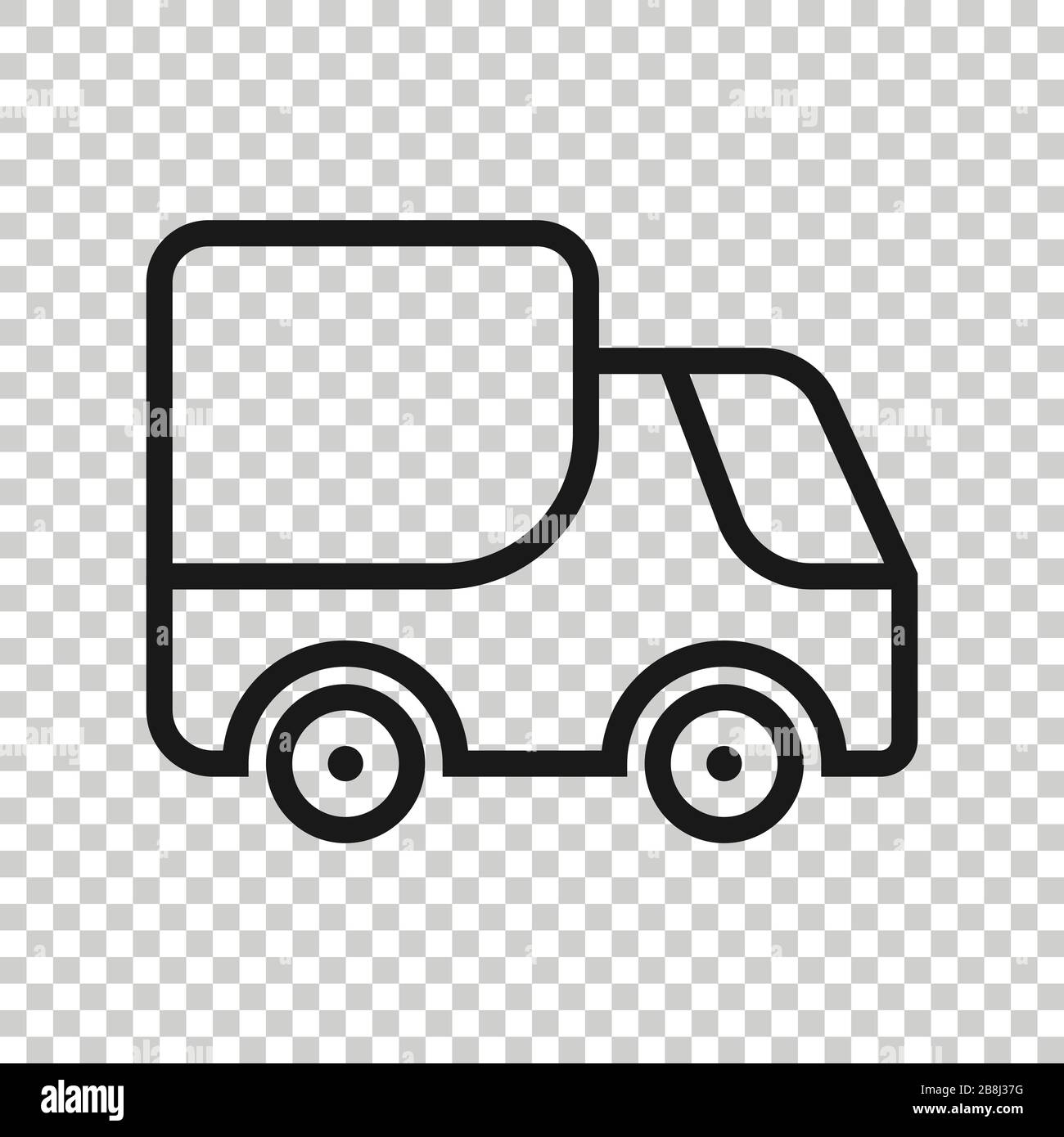 Delivery truck icon in flat style. Van vector illustration on white ...