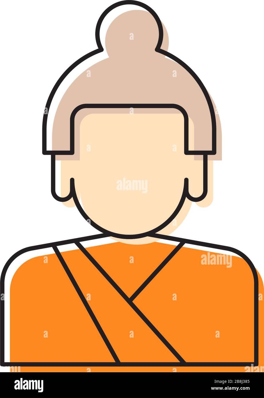 Asian monk vector icon symbol isolated on white background Stock Vector ...