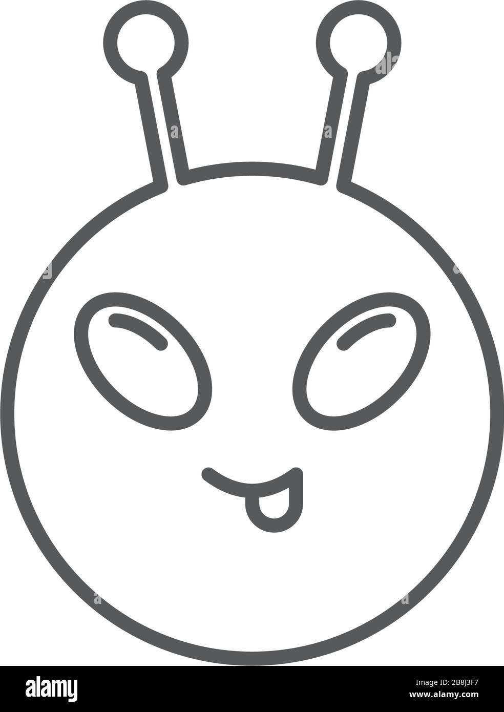 Alien emoticon vector icon symbol isolated on white background Stock ...