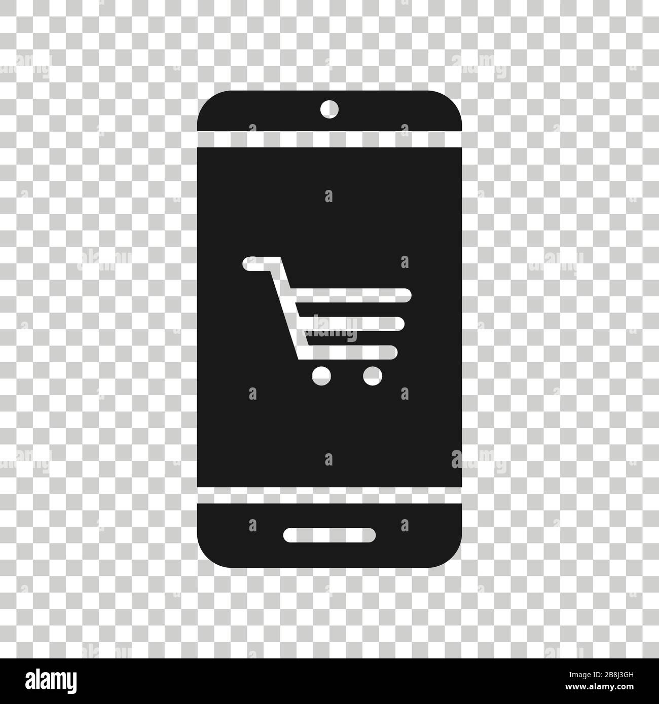 Online shopping icon in flat style. Smartphone store vector ...