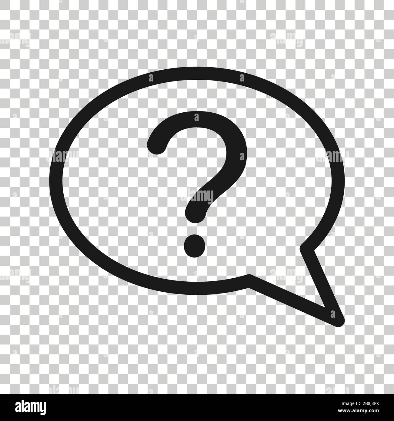 Question mark icon in flat style. Discussion speech bubble vector ...