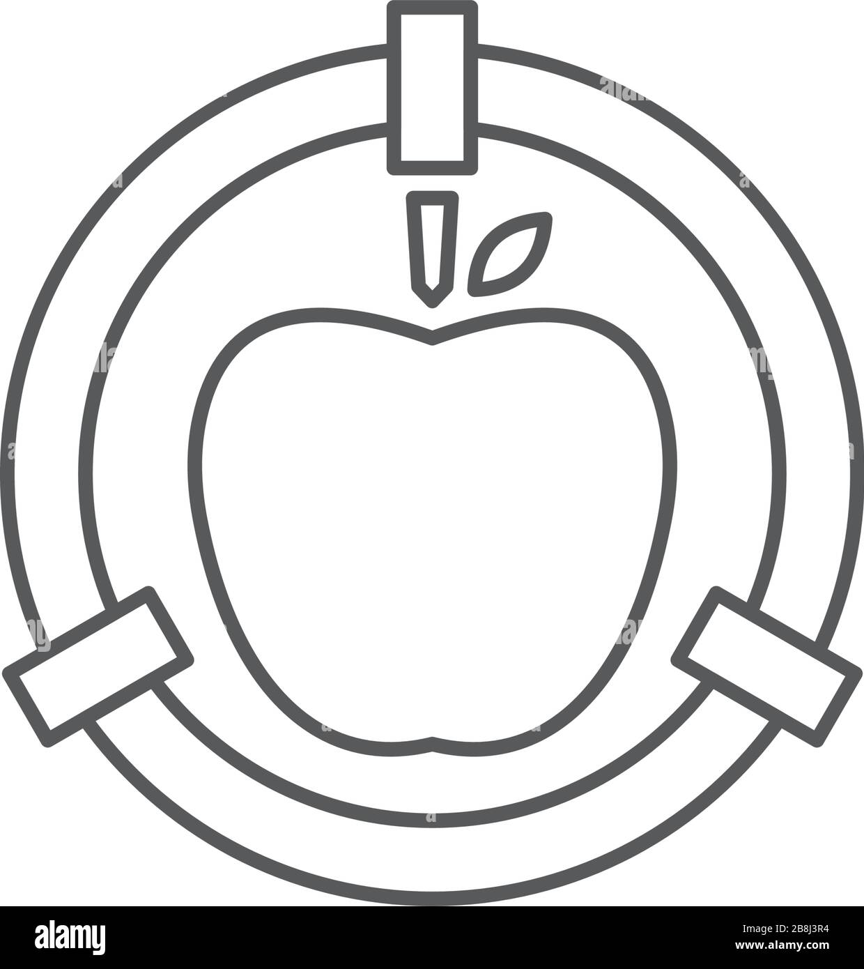 Apple with target vector icon symbol isolated on white background Stock ...