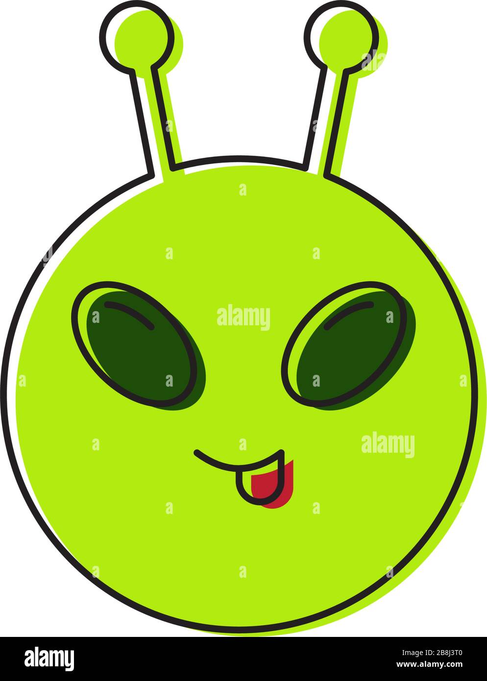 Alien emoticon vector icon symbol isolated on white background Stock ...