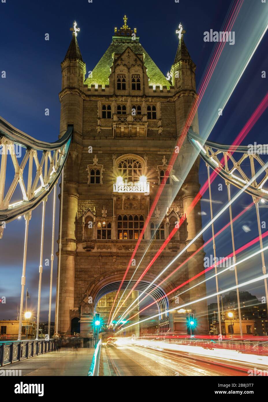 London Tower Bridge at sunset, sunrise colors at the famous Tower ...