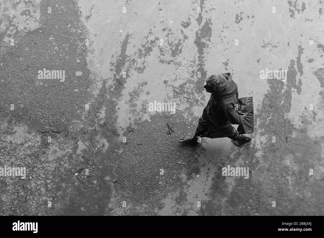 Foot walking art Black and White Stock Photos & Images - Alamy