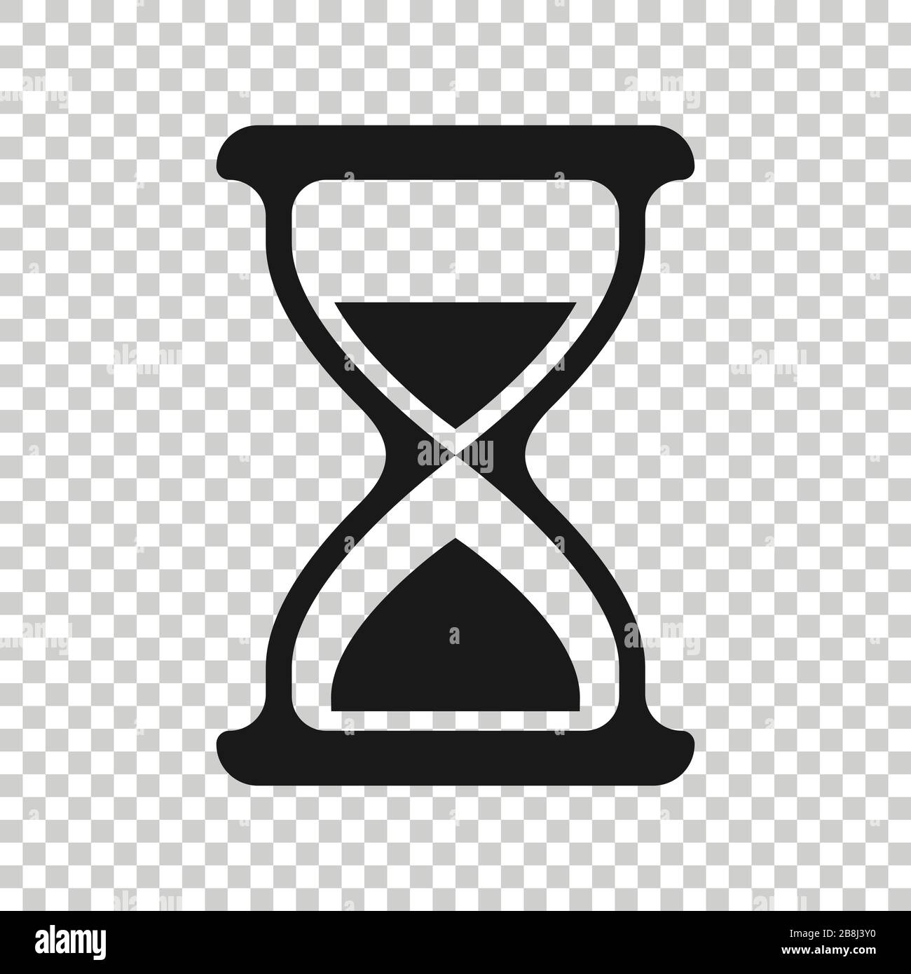 Hourglass icon in flat style. Sandglass vector illustration on white ... Hourglass icon in flat style. Sandglass vector illustration on white ...