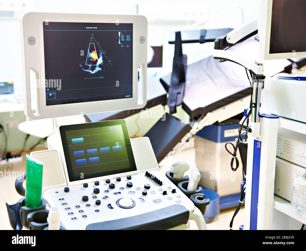 Medical devices for ultrasound examination on a background of the ...