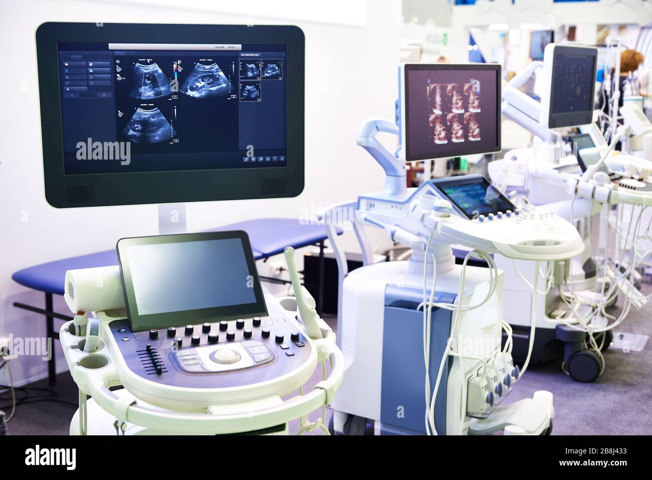 Medical devices for ultrasound examination on a background of the ...