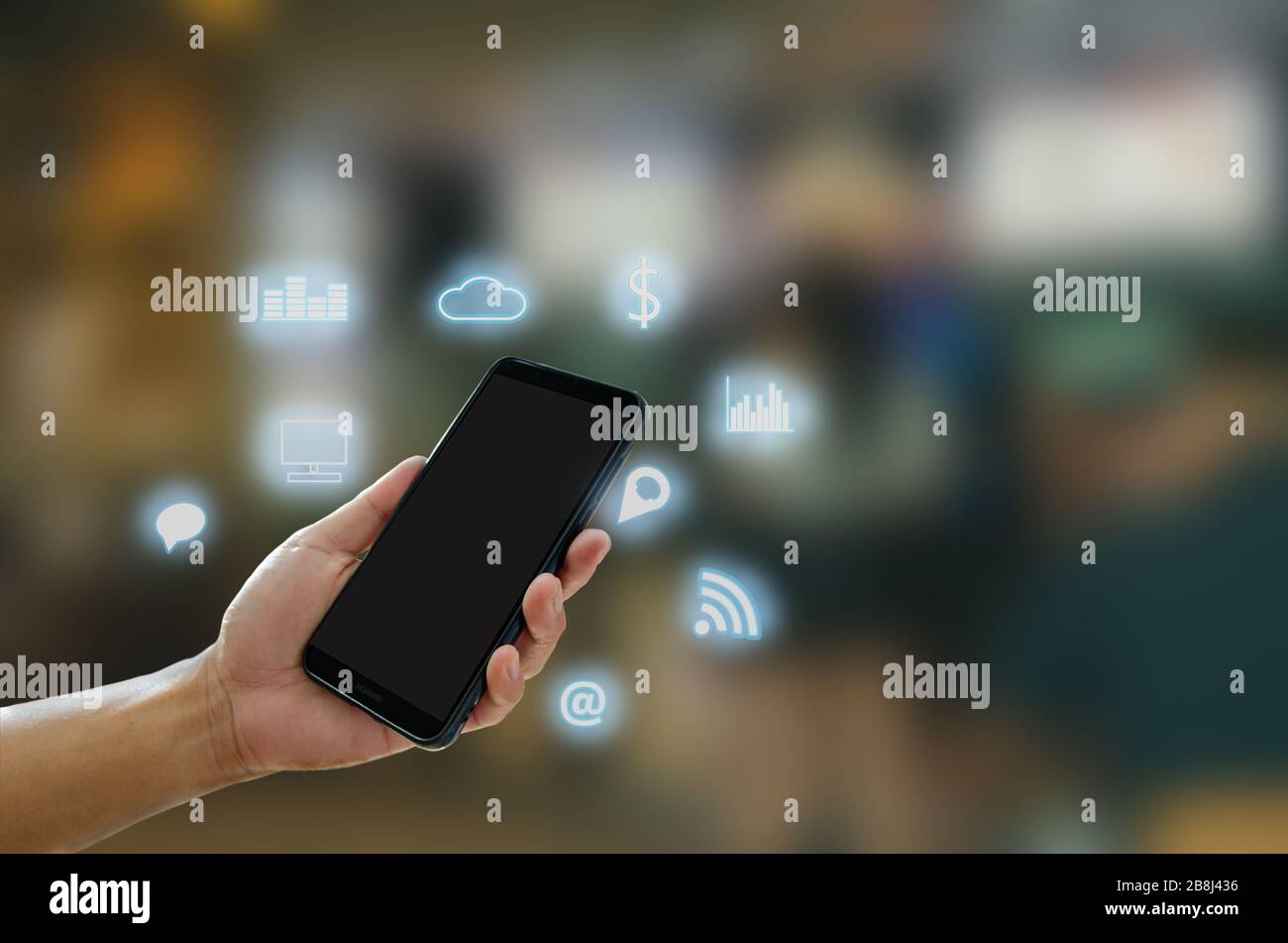 Hand holding icons hi-res stock photography and images - Alamy