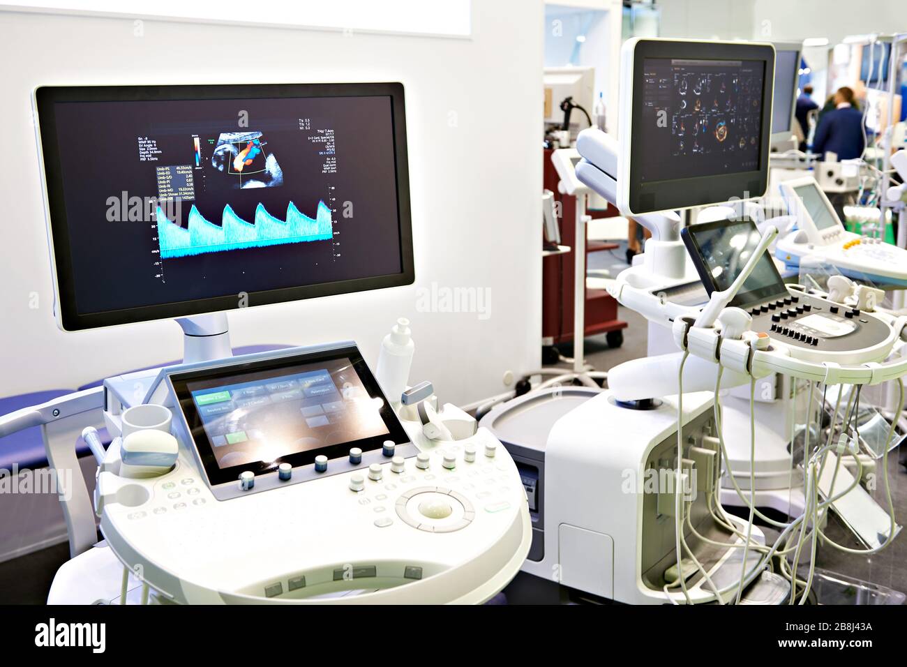 Medical devices for ultrasound examination on a background of the ...