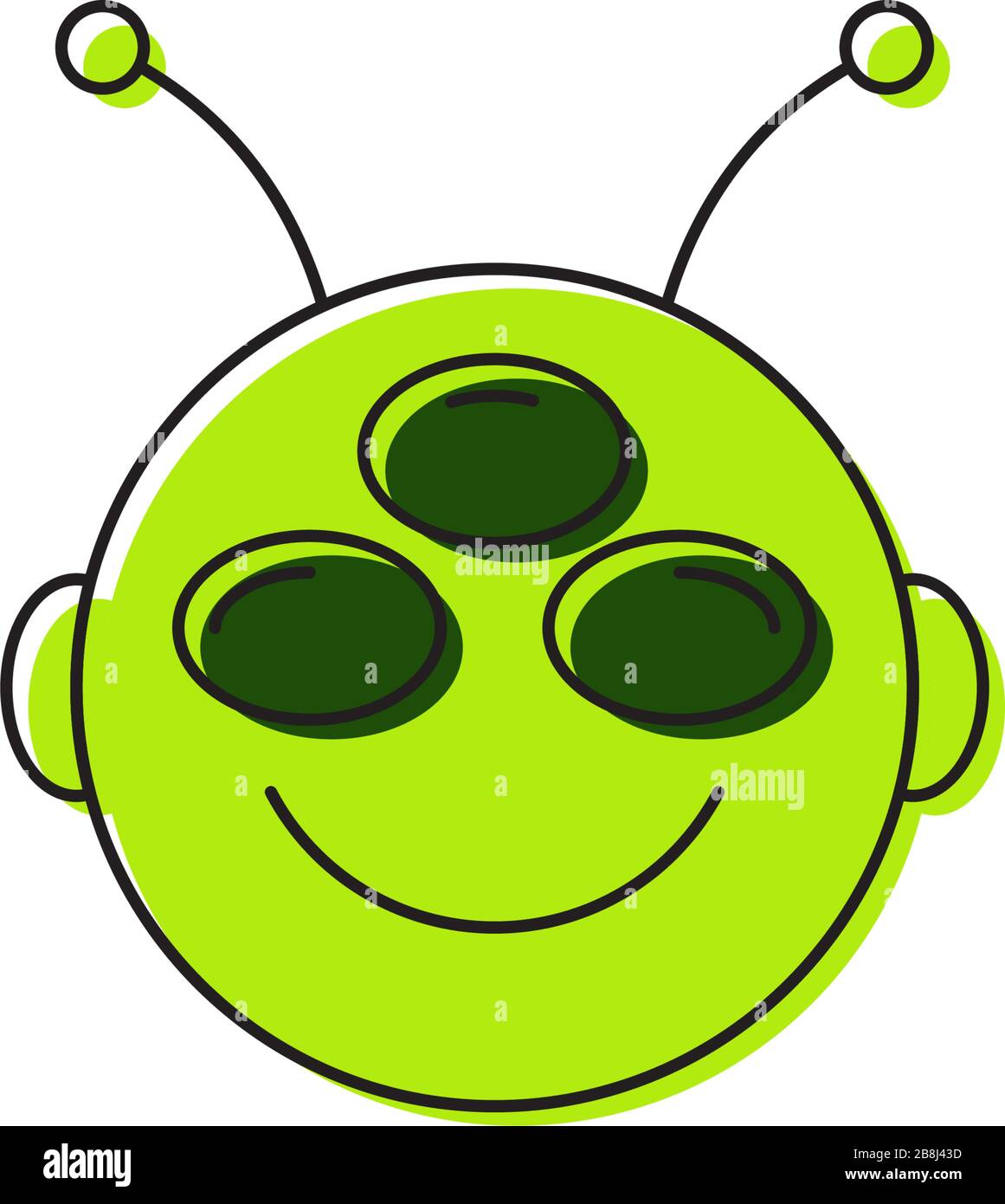 Alien emoticon vector icon symbol isolated on white background Stock ...