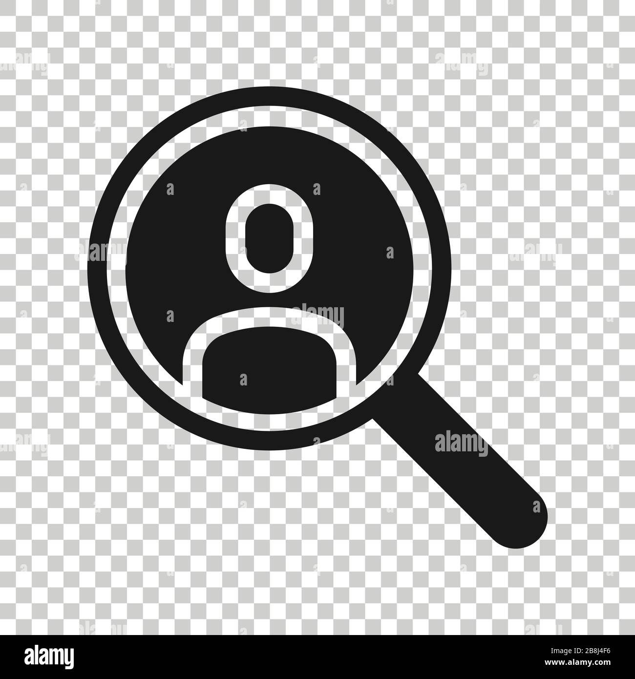 Search job vacancy icon in flat style. Loupe career vector illustration ...