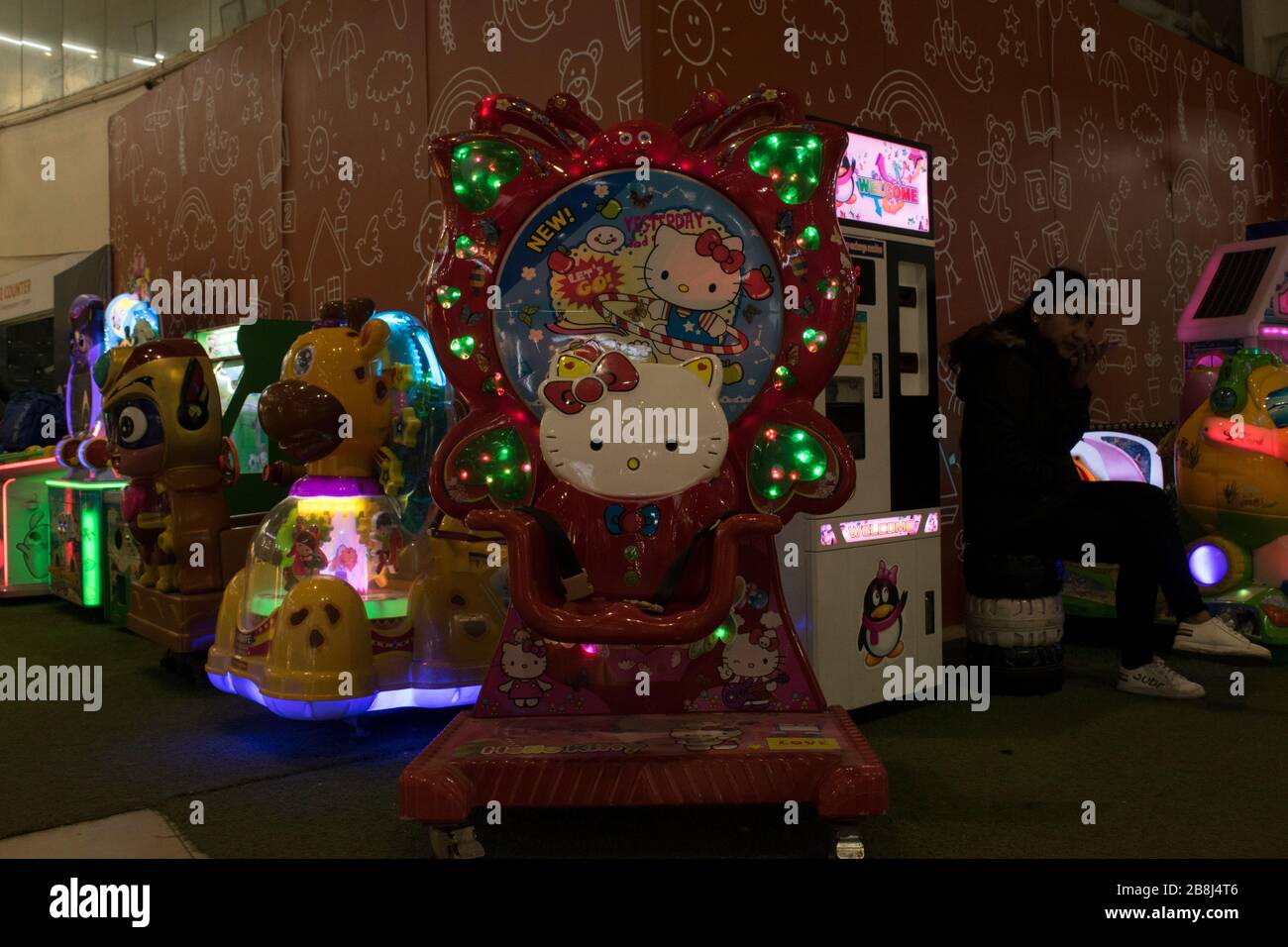 Empty and desolate gaming booths. People are taking the necessary ...