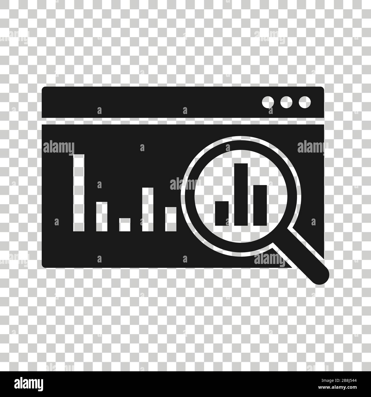 Market trend icon in flat style. Growth arrow with magnifier vector ...