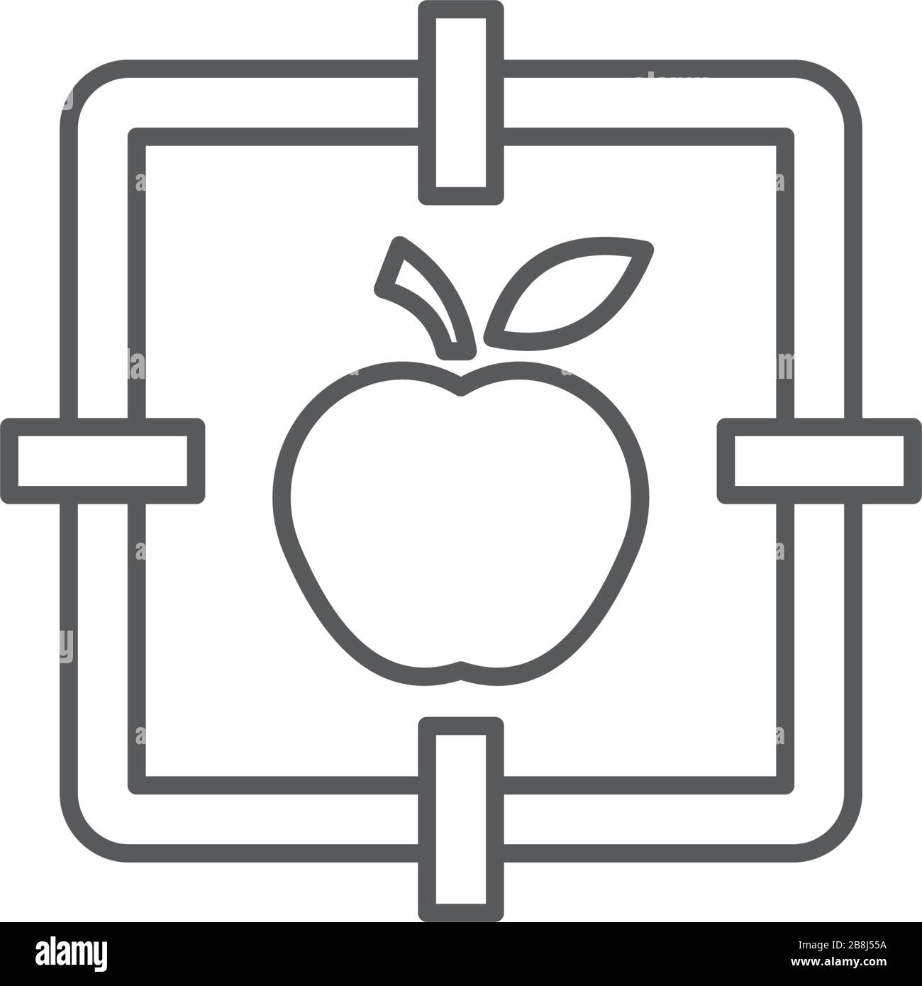 Apple with target vector icon symbol isolated on white background Stock ...