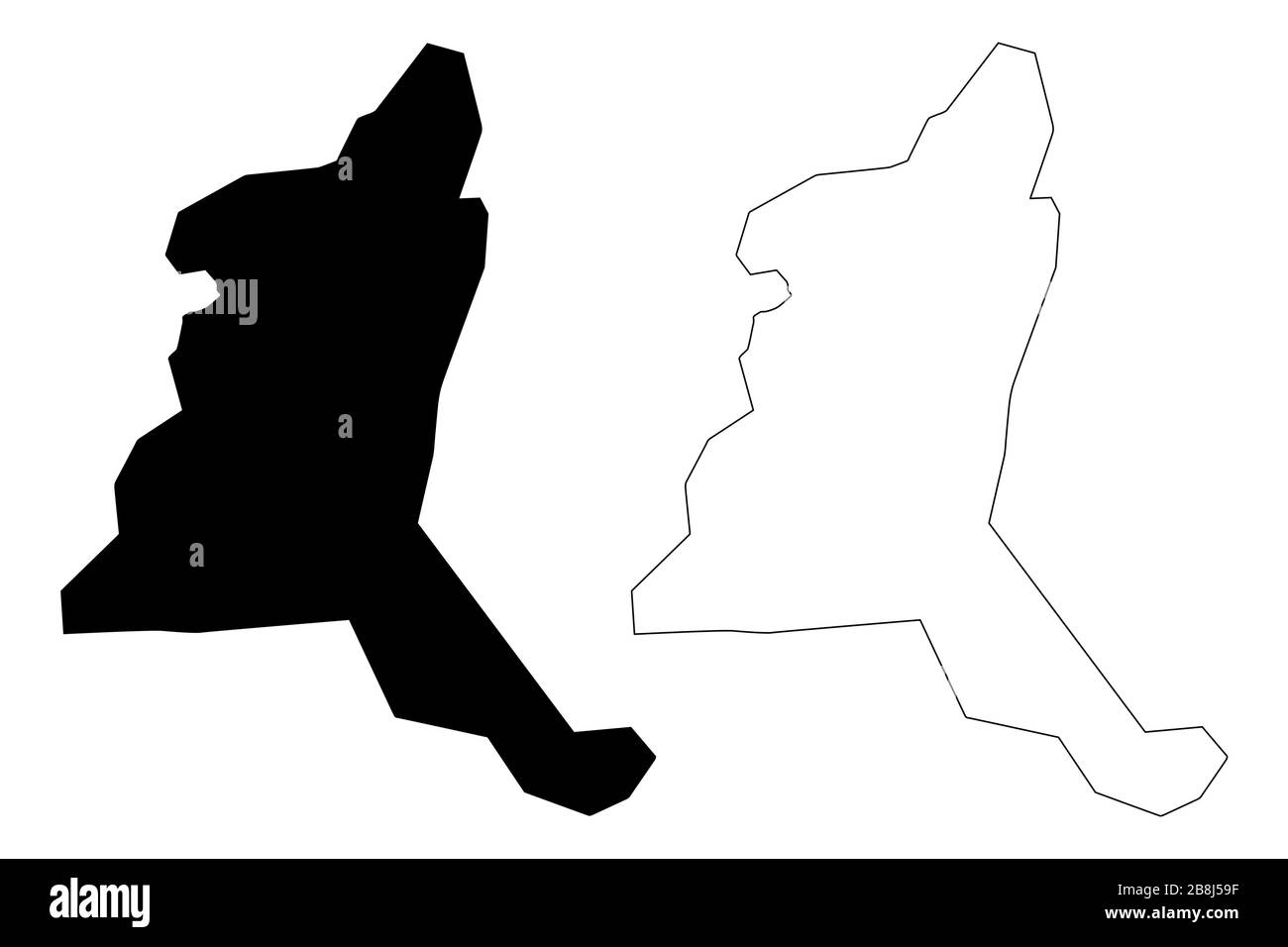 Karaganda City (Republic of Kazakhstan) map vector illustration ...