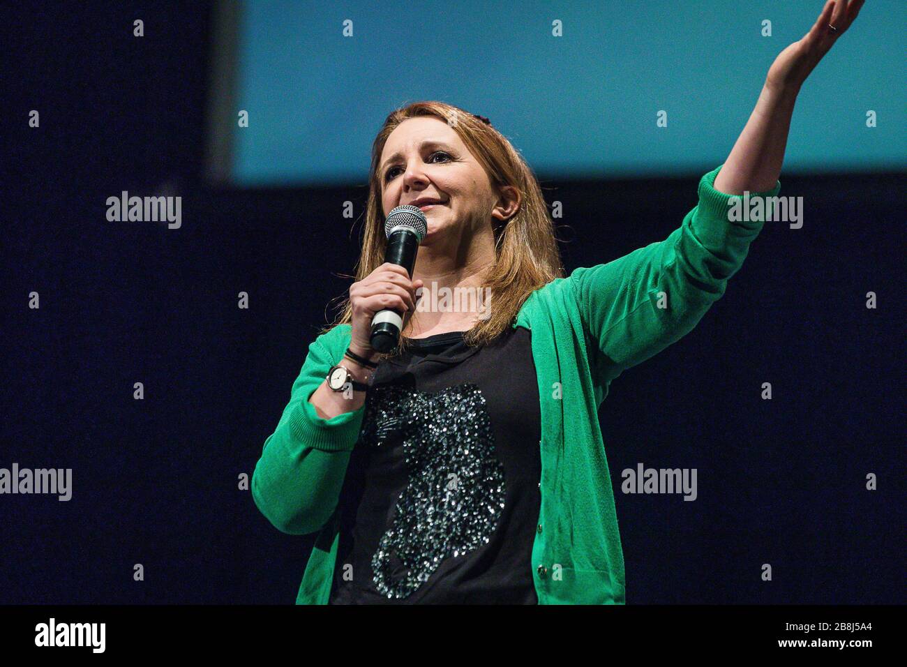 Lucy Porter Stand Up Comedian performing live in Bath Stock Photo - Alamy